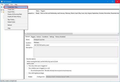 How to create an automated task using Task Scheduler on Windows 10 ...