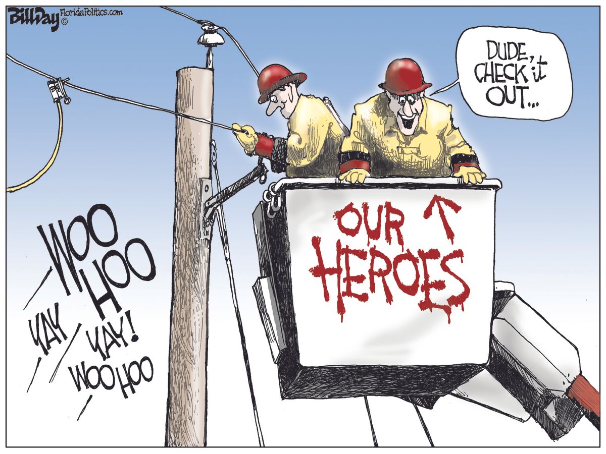 Editorial cartoon U.S. hurricanes Harvey Irma heroes | The Week