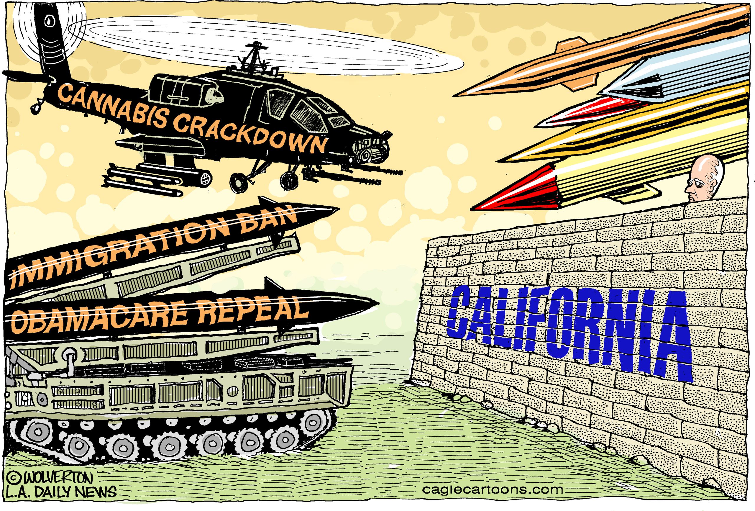 Political Cartoon U.S. California Trump Marijuana Immigration Obamacare ...