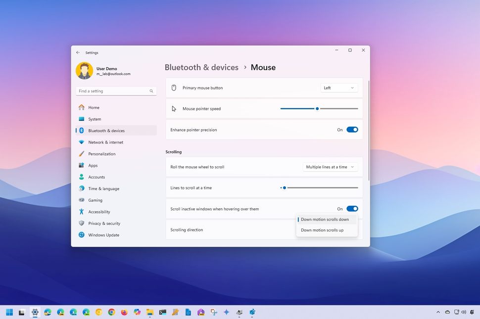 How to enable reverse mouse and touchpad scrolling on Windows 11 ...