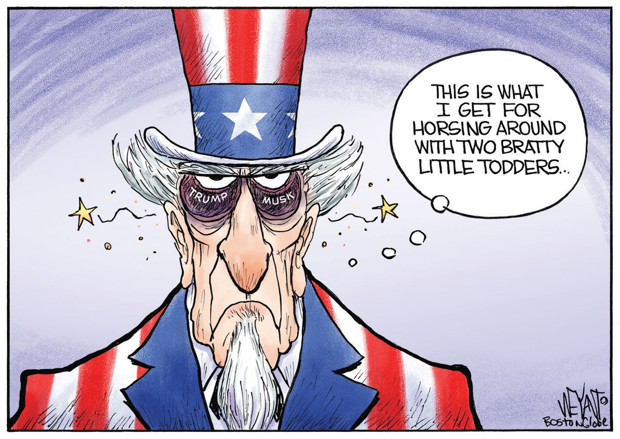 Elon Musk vs. Donald Trump | June 9 editorial cartoons | The Week