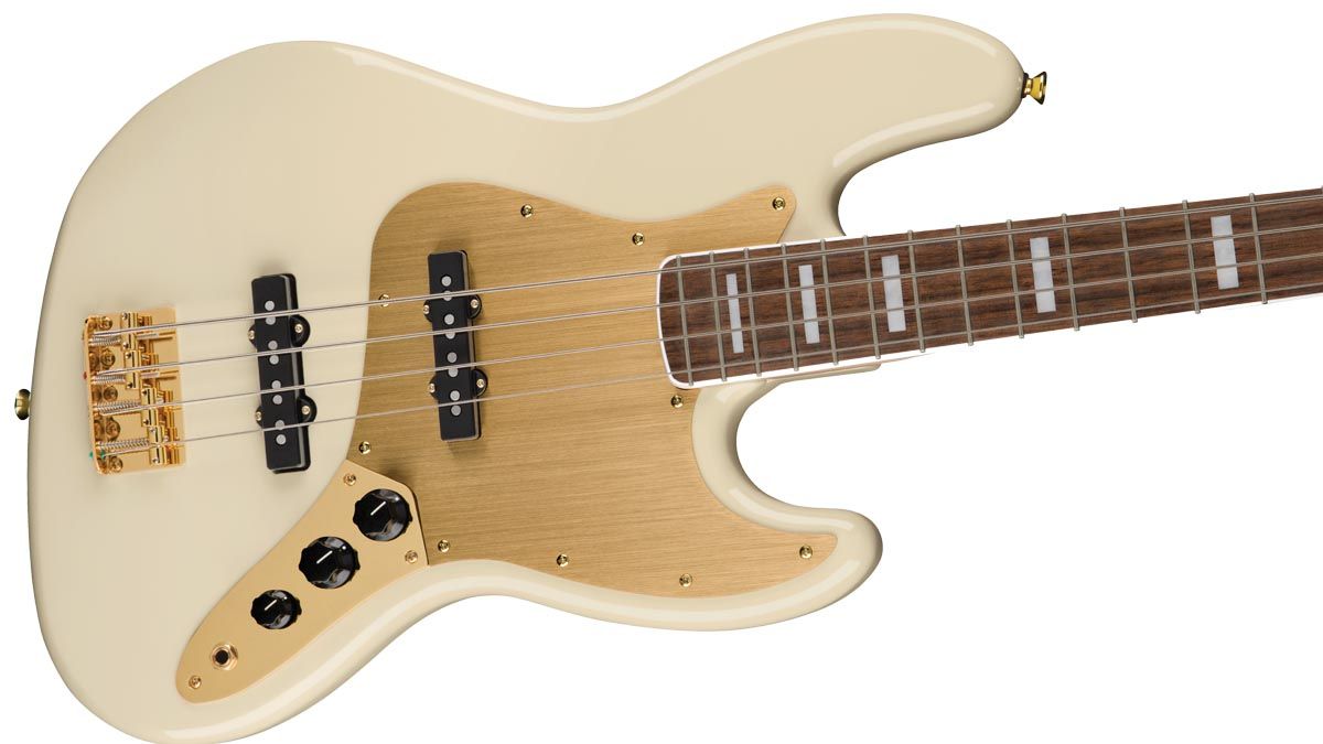 Squier 40th Anniversary Gold Edition Vintage Precision and Jazz Bass ...