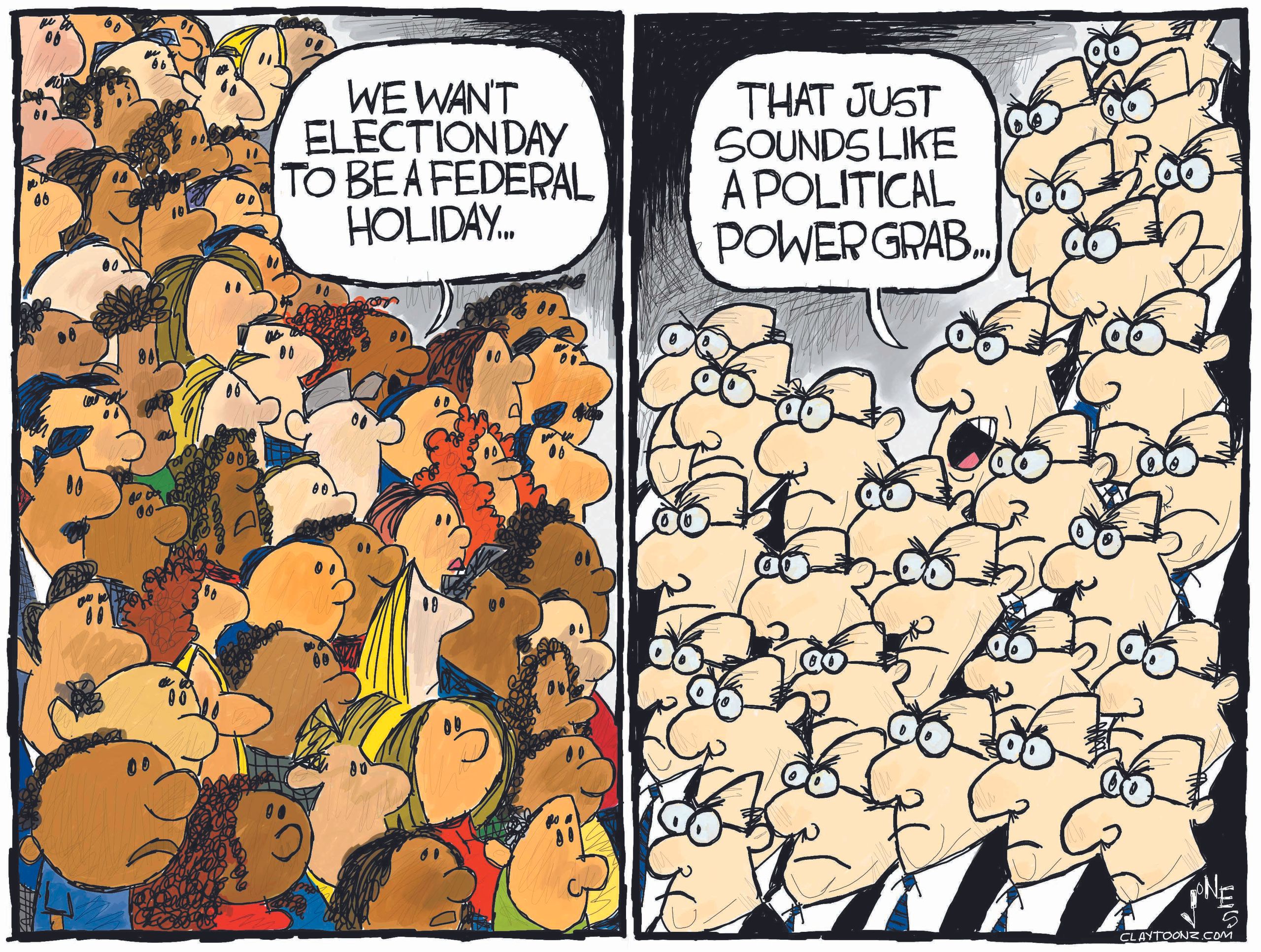 Political Cartoon U.S. Election Day holiday GOP Democrats Voter ...
