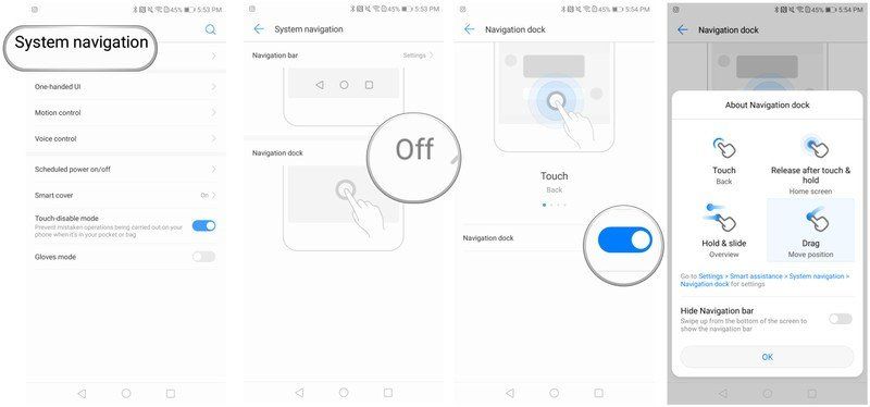 How to set up the Navigation Dock on the Huawei Mate 10 Pro | Android ...