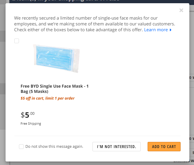 Newegg Giving Away Free Face Masks With US Orders | Tom's Hardware