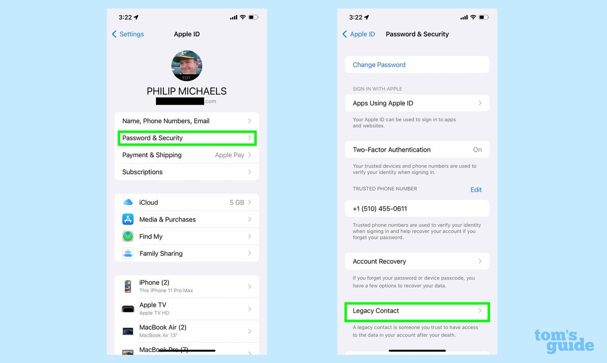 How to set up Legacy Contacts in iOS 15 | Tom's Guide