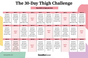 Thigh exercises: Follow our fitness expert's 30-day plan | GoodtoKnow