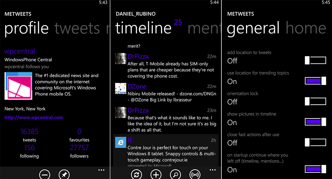 The excellent Twitter client MeTweets gets updated for Windows Phone 8 ...