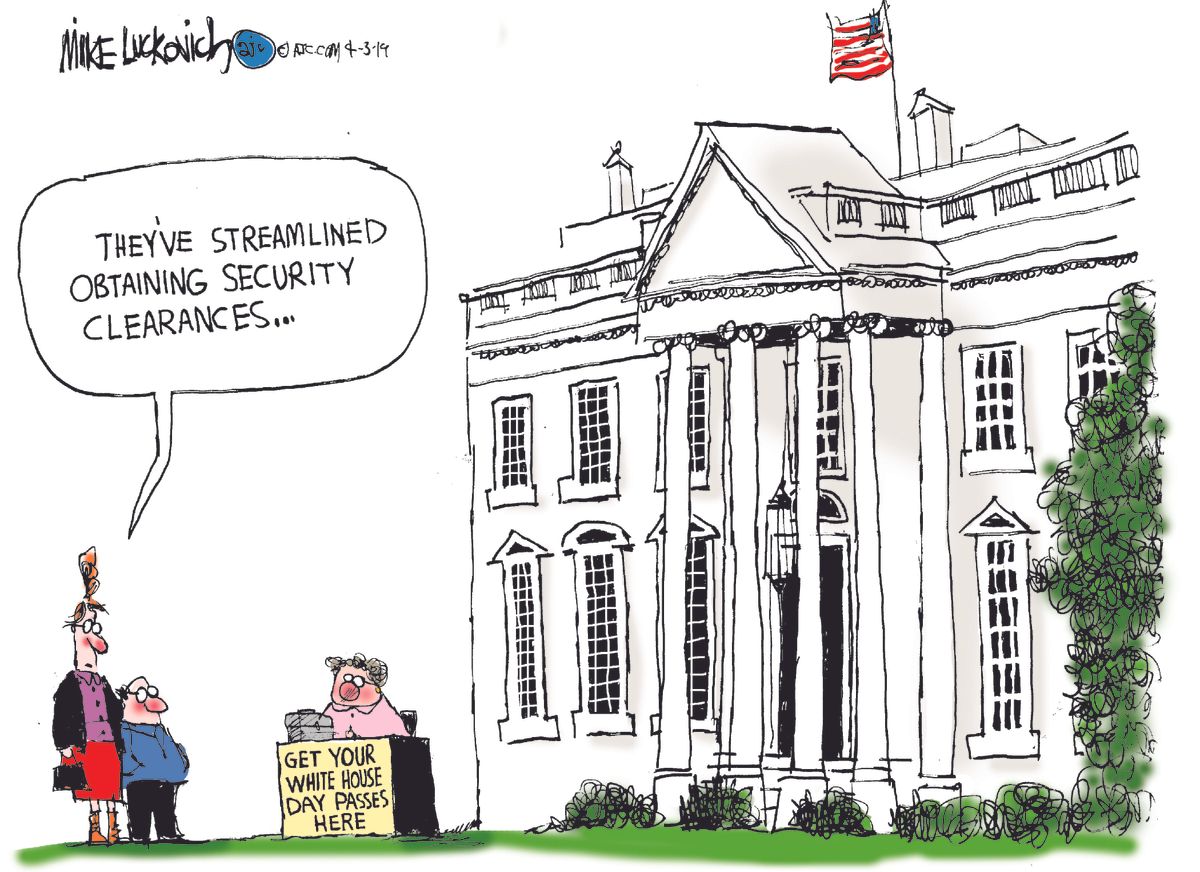 Political Cartoon U.S. Trump Security Clearances Whitehouse FBI press ...