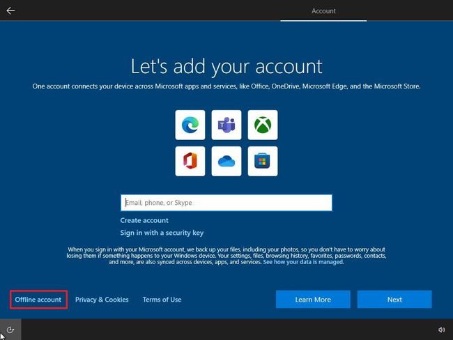 Set up Windows 10 with local account instead of Microsoft account ...