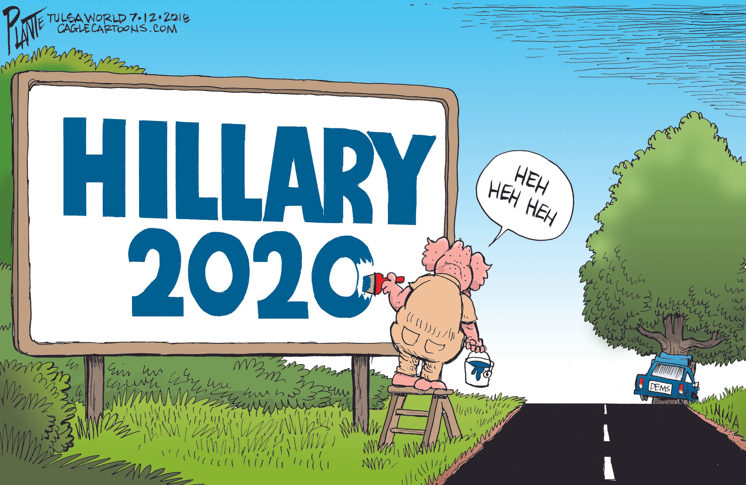 Political Cartoon U.S. Hillary 2020 sign GOP | The Week