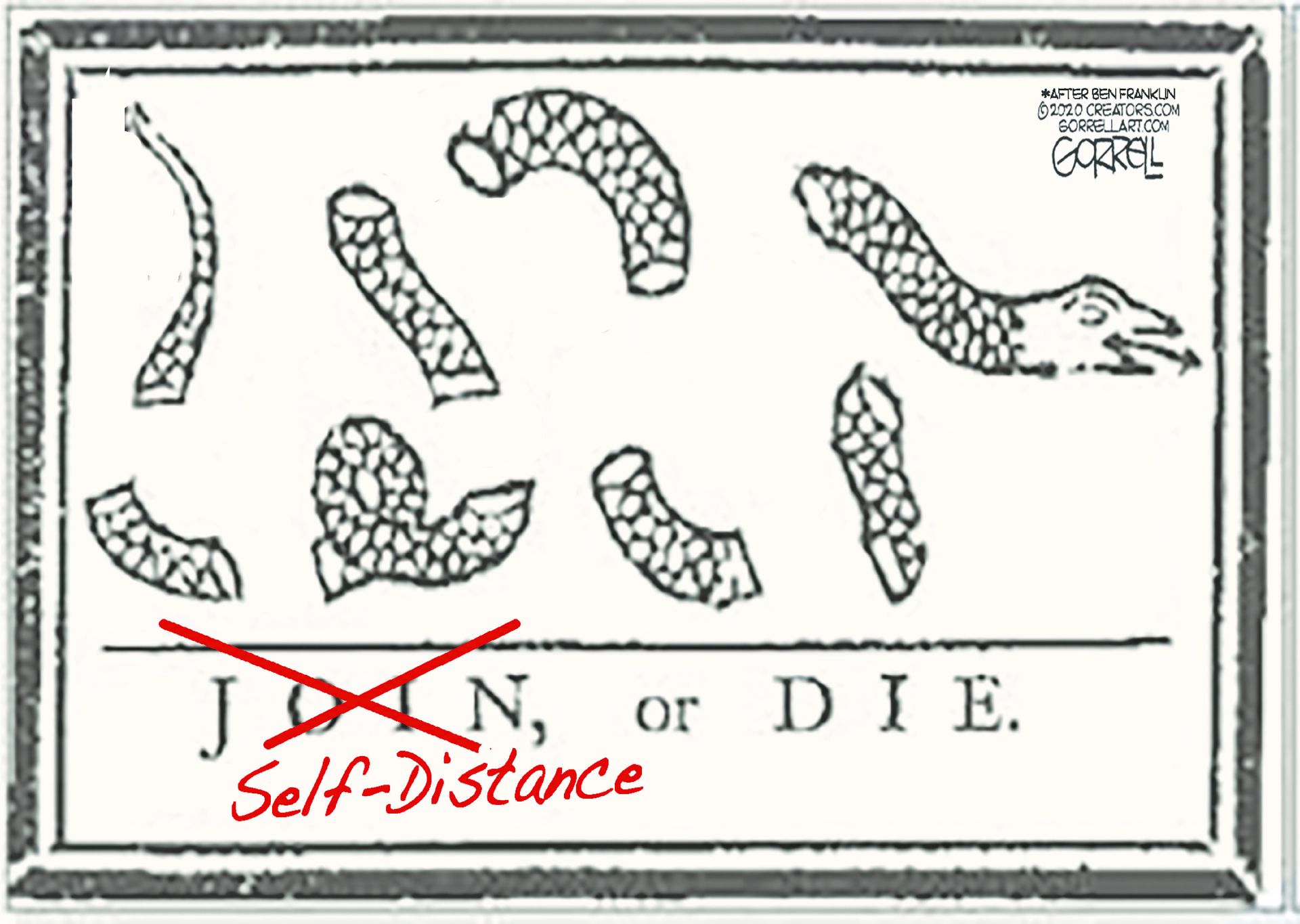 Editorial Cartoon U.S. Join or die snake colonies Franklin symbol | The ...