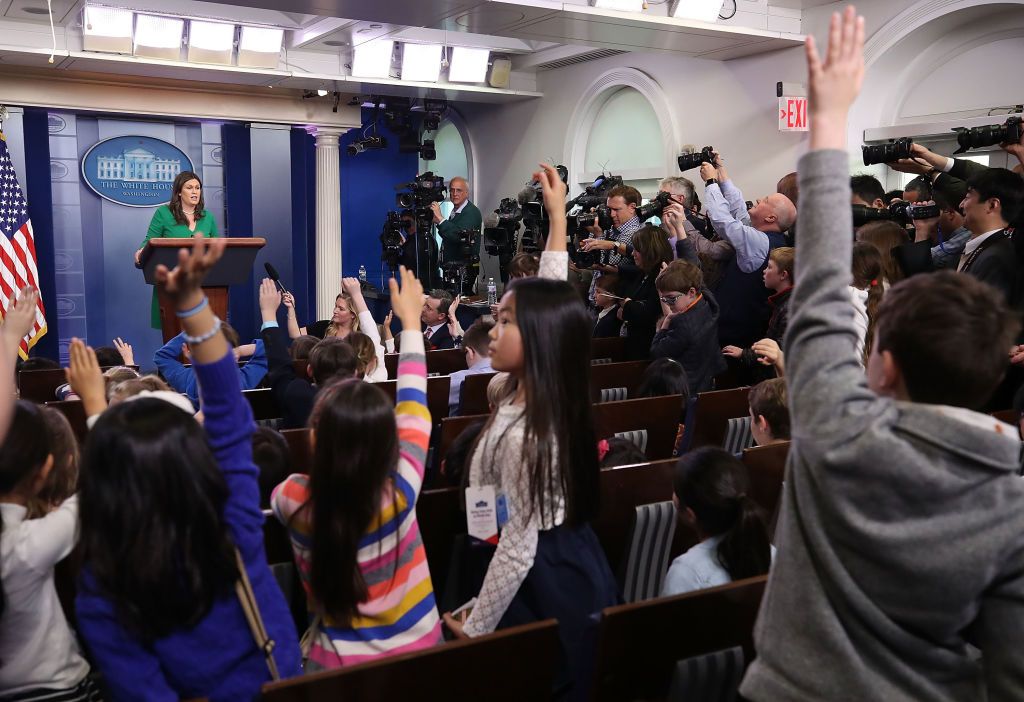 Journalists' kids ask the hard questions during mock White House press ...