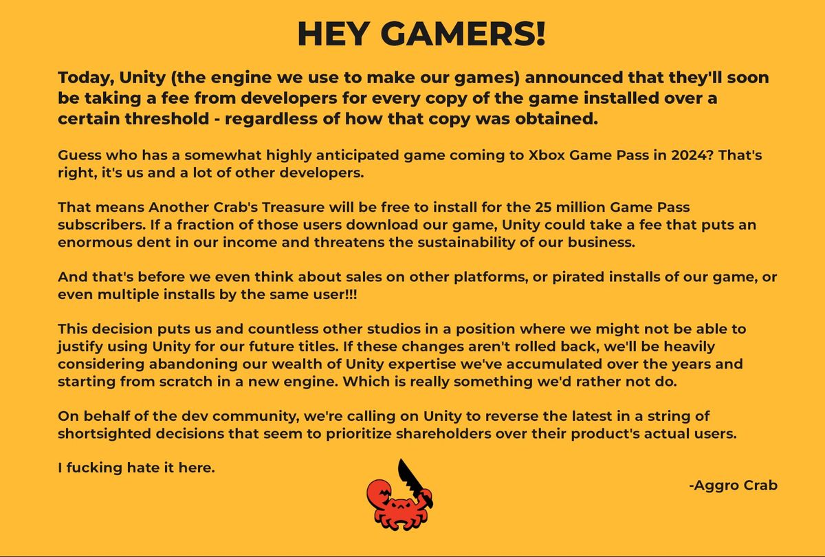 Unity's controversial policy changes get rolled back, as developers ...