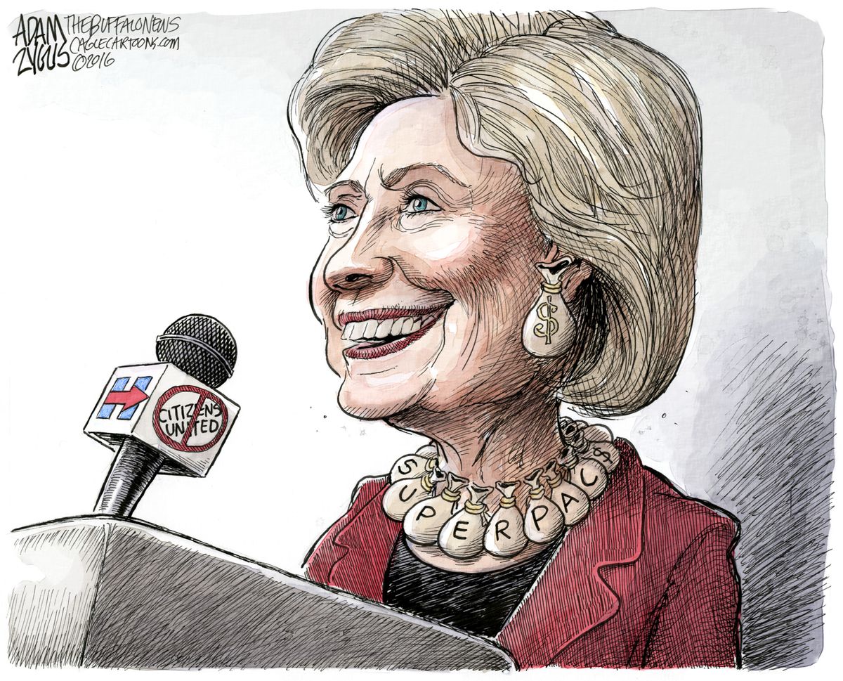 Political Cartoon U.S. Hillary Super-PACs 2016 | The Week