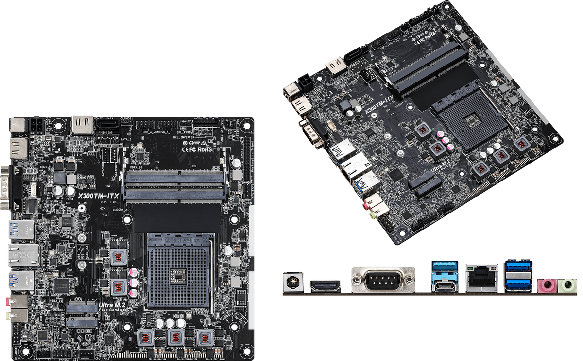 ASRock's AMD X300TM Thin Mini-ITX Motherboard Has USB-C & COM Ports ...