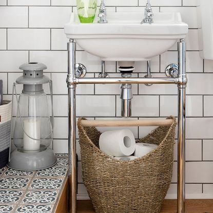 Traditional double level bathroom makeover with rolltop bath | Ideal Home