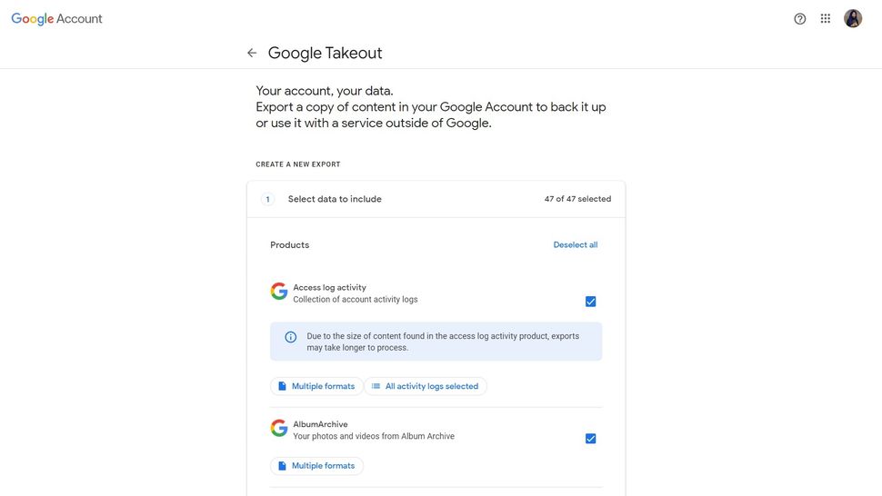 How to use Google Takeout to export and download your data from Google ...