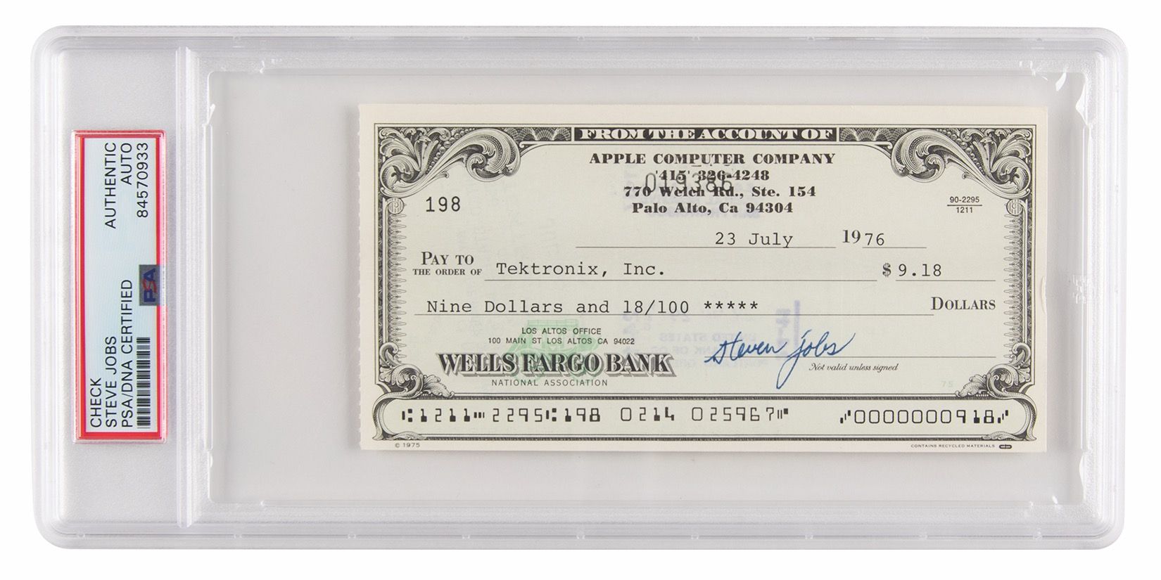 Rare Steve Jobs check for $9.18 goes under the hammer, could fetch $25k ...