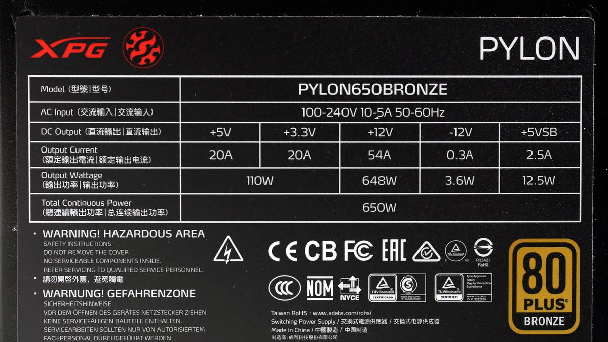XPG Pylon 650W Power Supply Review | Tom's Hardware
