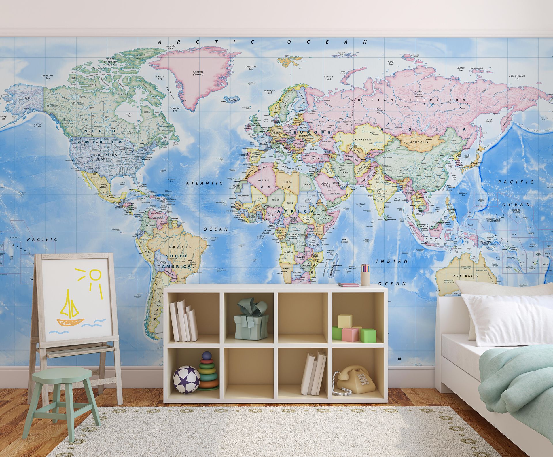 Trending: The Best World Map Murals and Map Wallpapers