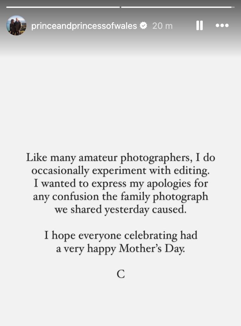 Princess Kate Issues Apology for Edited Mother's Day Photo | Marie Claire