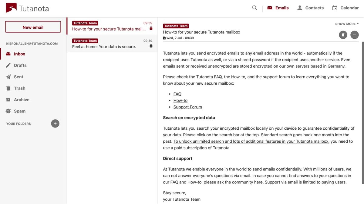 Tutanota secure email review | TechRadar