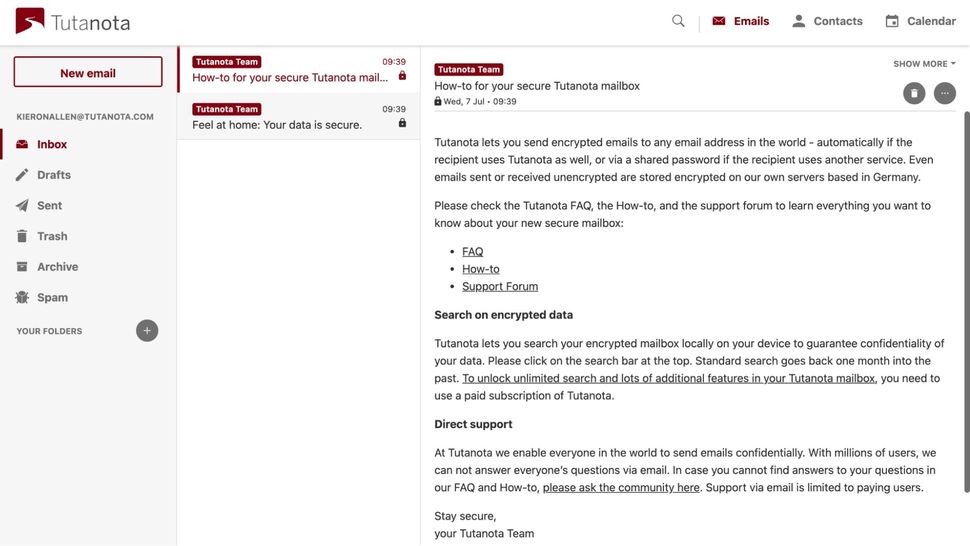 Tutanota secure email review | TechRadar