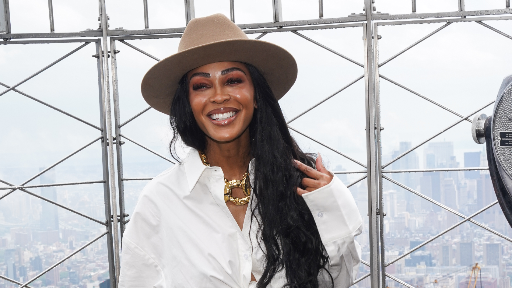 Meagan Good Reinvented the Pamela Anderson Updo With Braids | Marie Claire