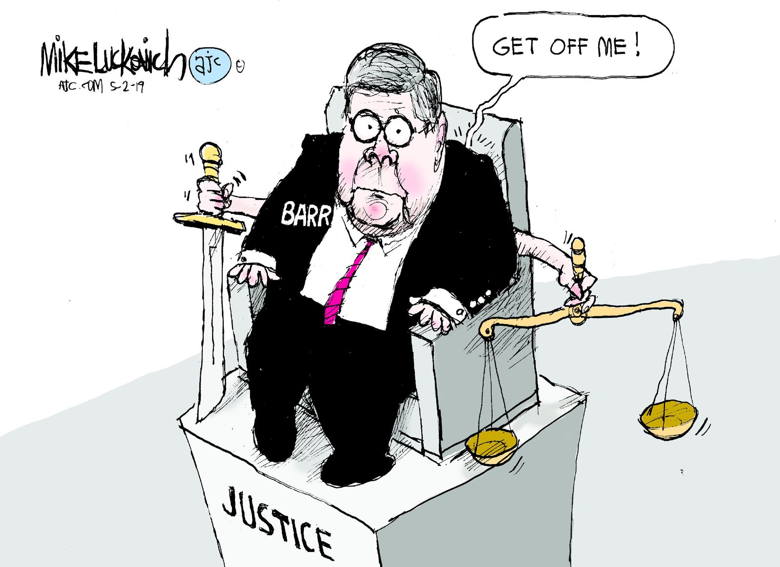 Political Cartoon U.S. Barr sitting on justice | The Week