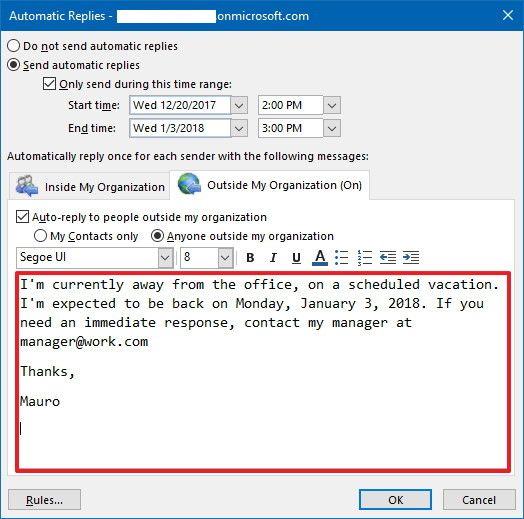 How to set up automatic Outlook out-of-office replies | Windows Central