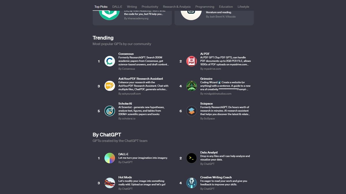 ChatGPT gets its equivalent of the App Store – here are the best early ... ChatGPT gets its equivalent of the App Store – here are the best early ...