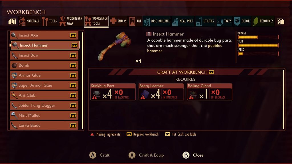 Grounded: How to get the level 2 Insect Axe and Insect Hammer upgrades ...