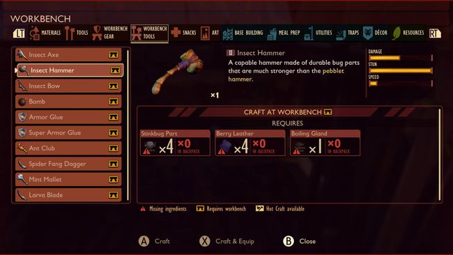 Grounded: How to get the level 2 Insect Axe and Insect Hammer upgrades ...