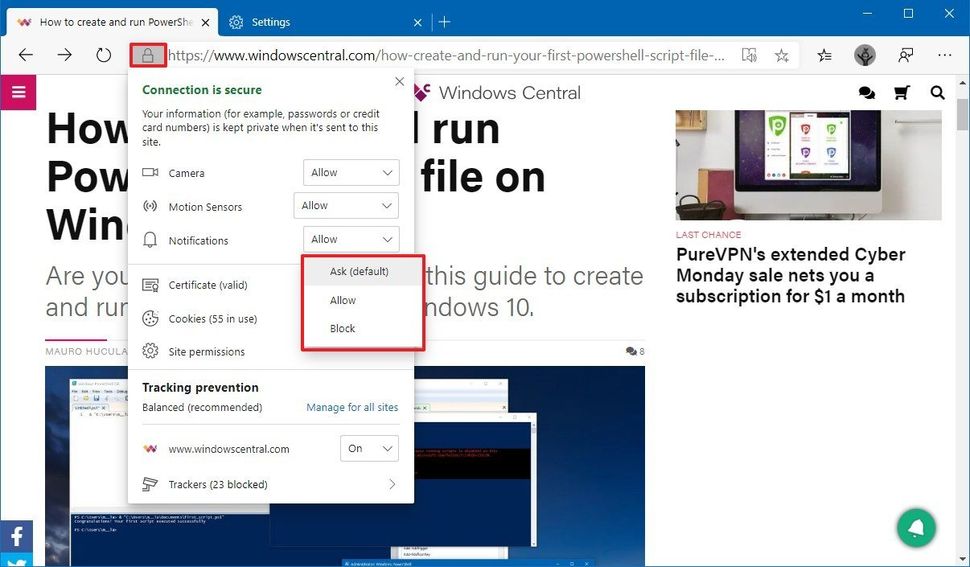 How to manage site permissions on the new Microsoft Edge | Windows Central How to manage site permissions on the new Microsoft Edge | Windows Central