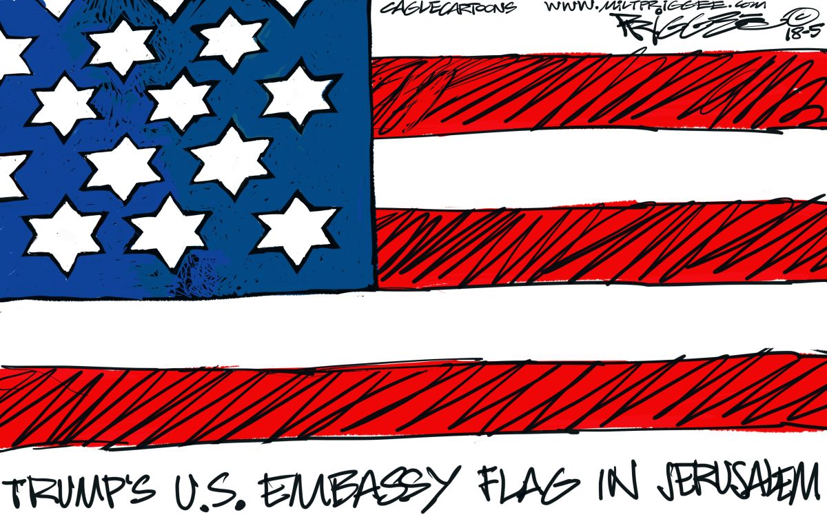 Political cartoon U.S. Trump Jerusalem embassy Israel Palestine | The Week