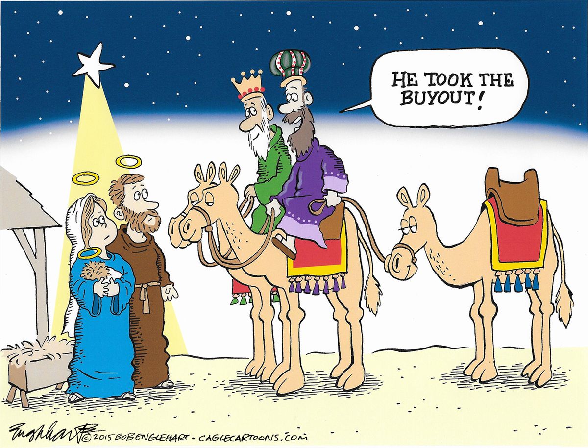 Editorial cartoon Christmas Buyout | The Week