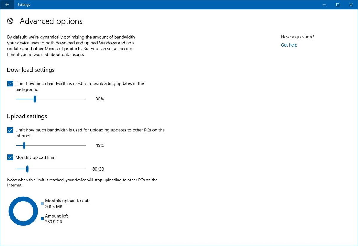 How to limit Windows Update bandwidth on the Windows 10 Fall Creators ...