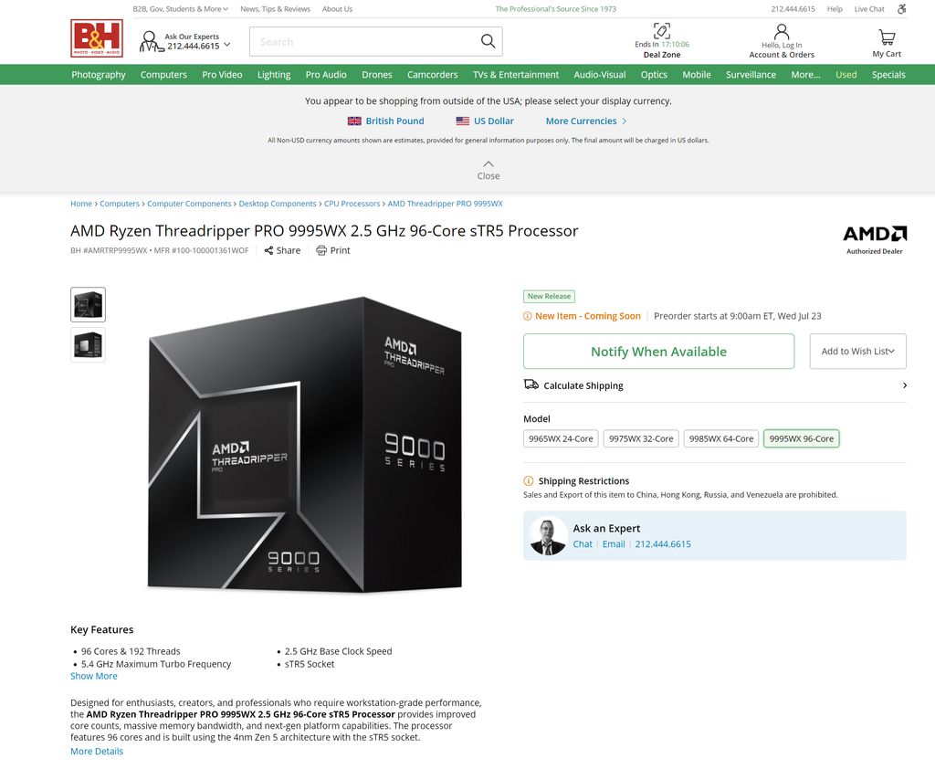 AMD's Threadripper Pro 9995WX may break records as the most expensive ...