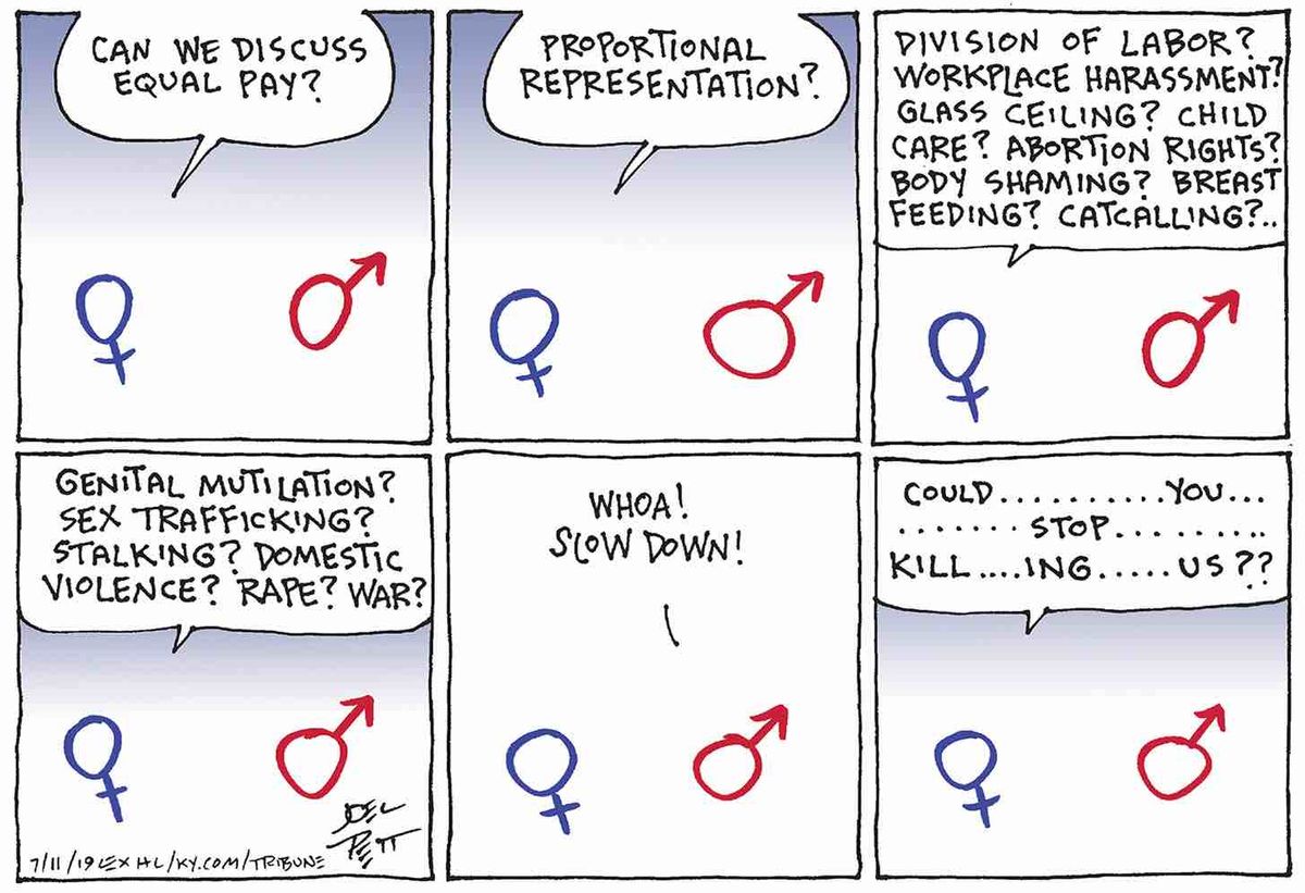 Editorial Cartoon U.S. Gender Equality USA Division of Labor Equal Pay ...