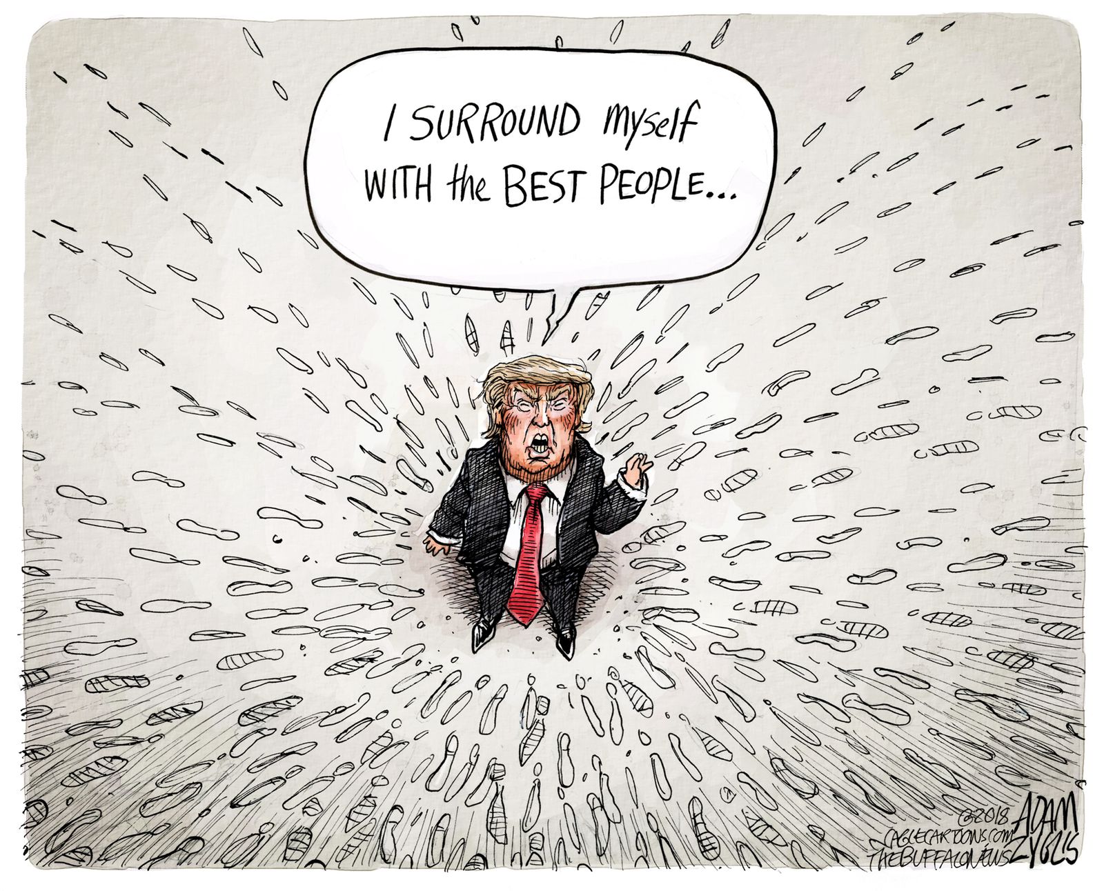 Political Cartoon U S Trump Best People White House Revolving Door