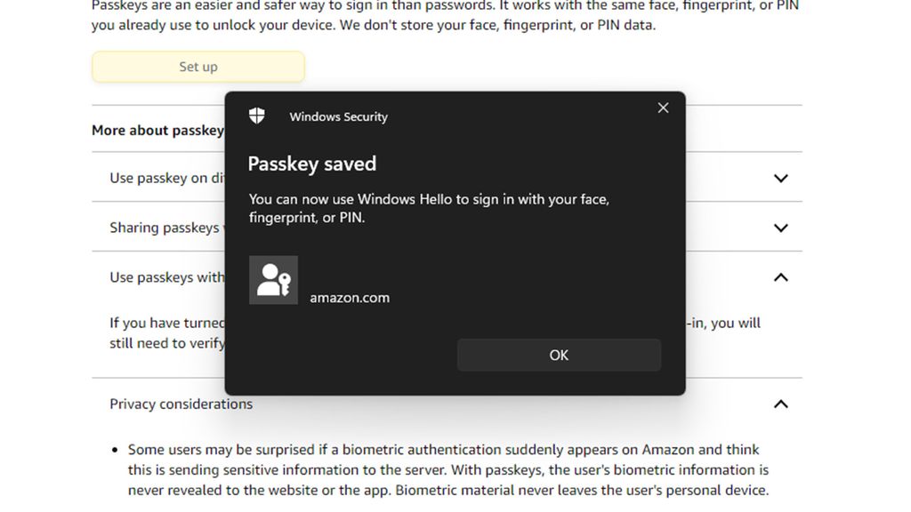 Amazon officially launches passkey support – here's how to set it up ...