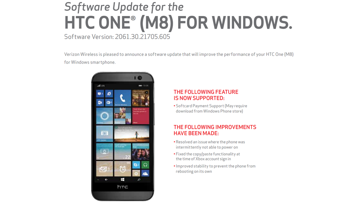 Verizon HTC One for Windows nabs OS and firmware update too | Windows ...