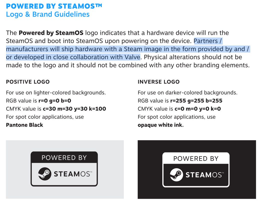 Valve publishes Powered by SteamOS brand guidelines — logo readied for ...