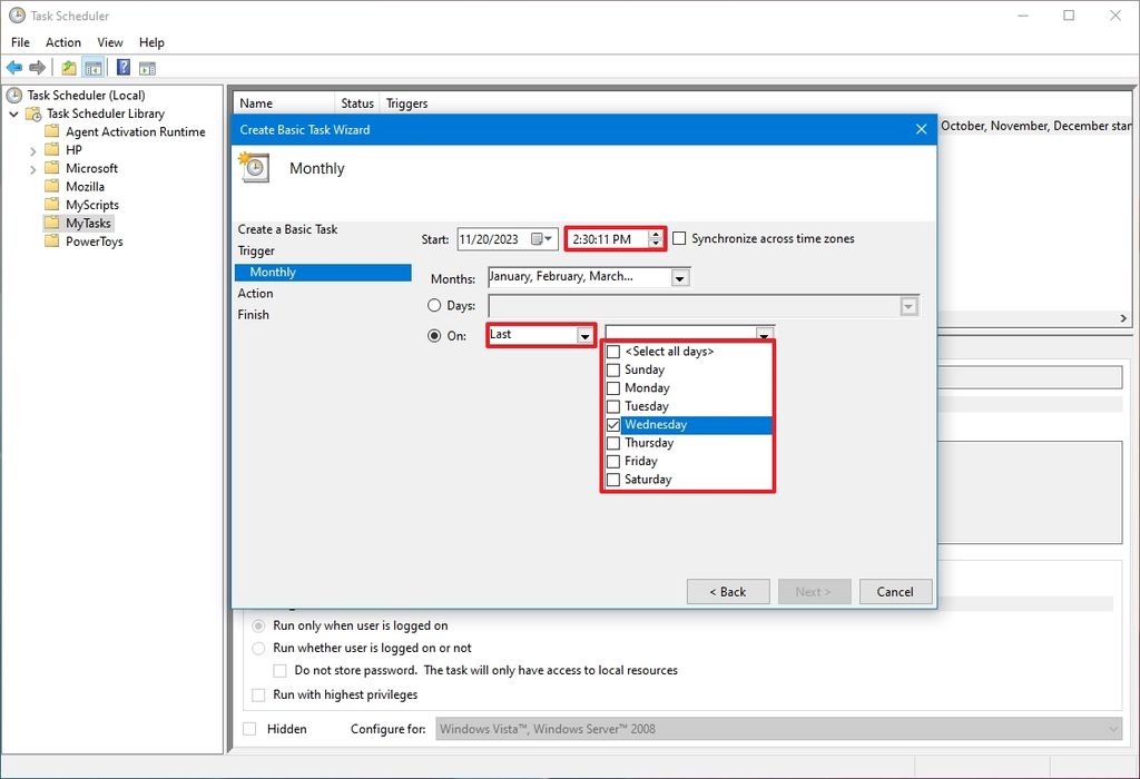 How to create an automated task using Task Scheduler on Windows 10 ...