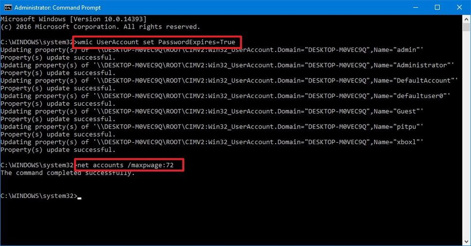 How to force users to change their password periodically on Windows 10 ...