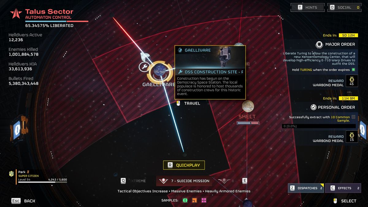 Helldivers 2 players have been tasked with building the 'Democracy ...