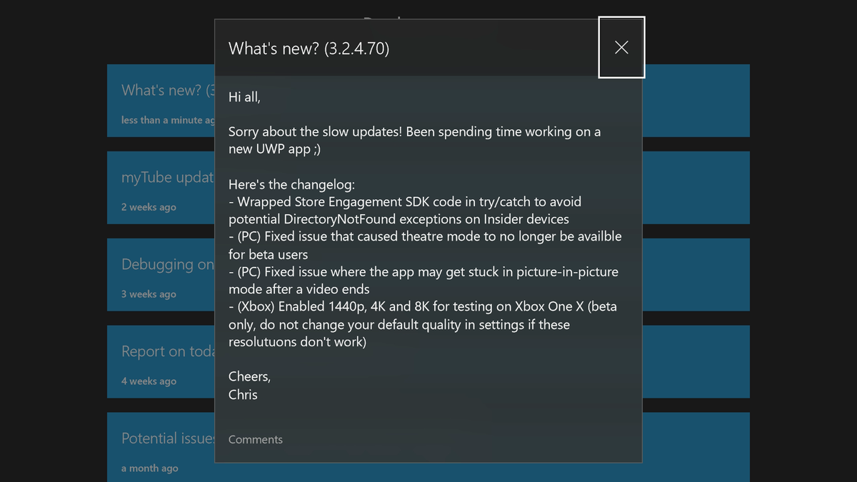 MyTube Beta updated with 1440p, 4K, and 8K support on Xbox One X ...