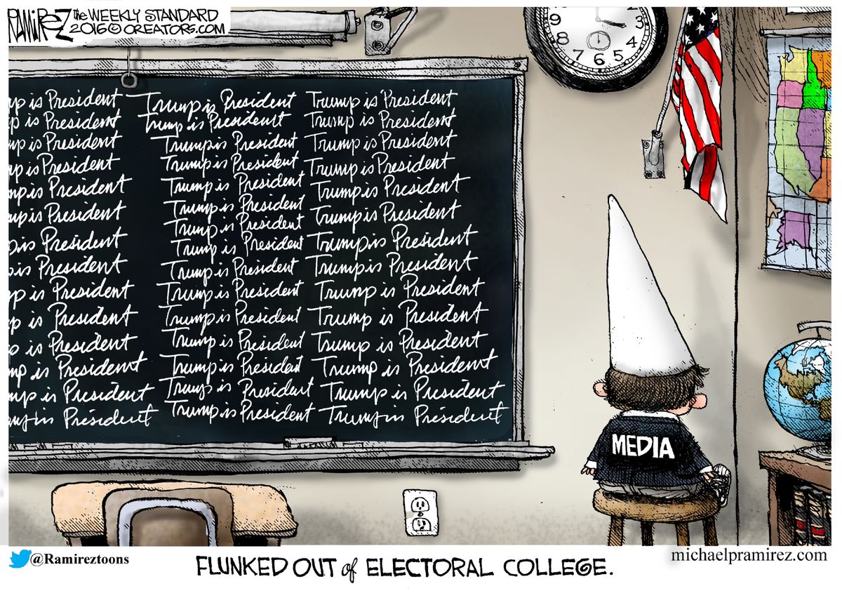 Political cartoon U.S. POTUS Donald Trump Electoral College media | The ...