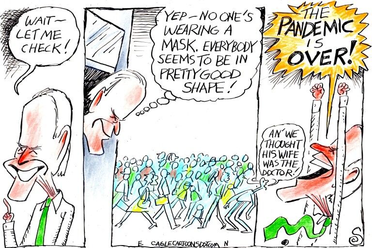 5 scathingly funny cartoons about Biden's 'pandemic is over' gaffe ...